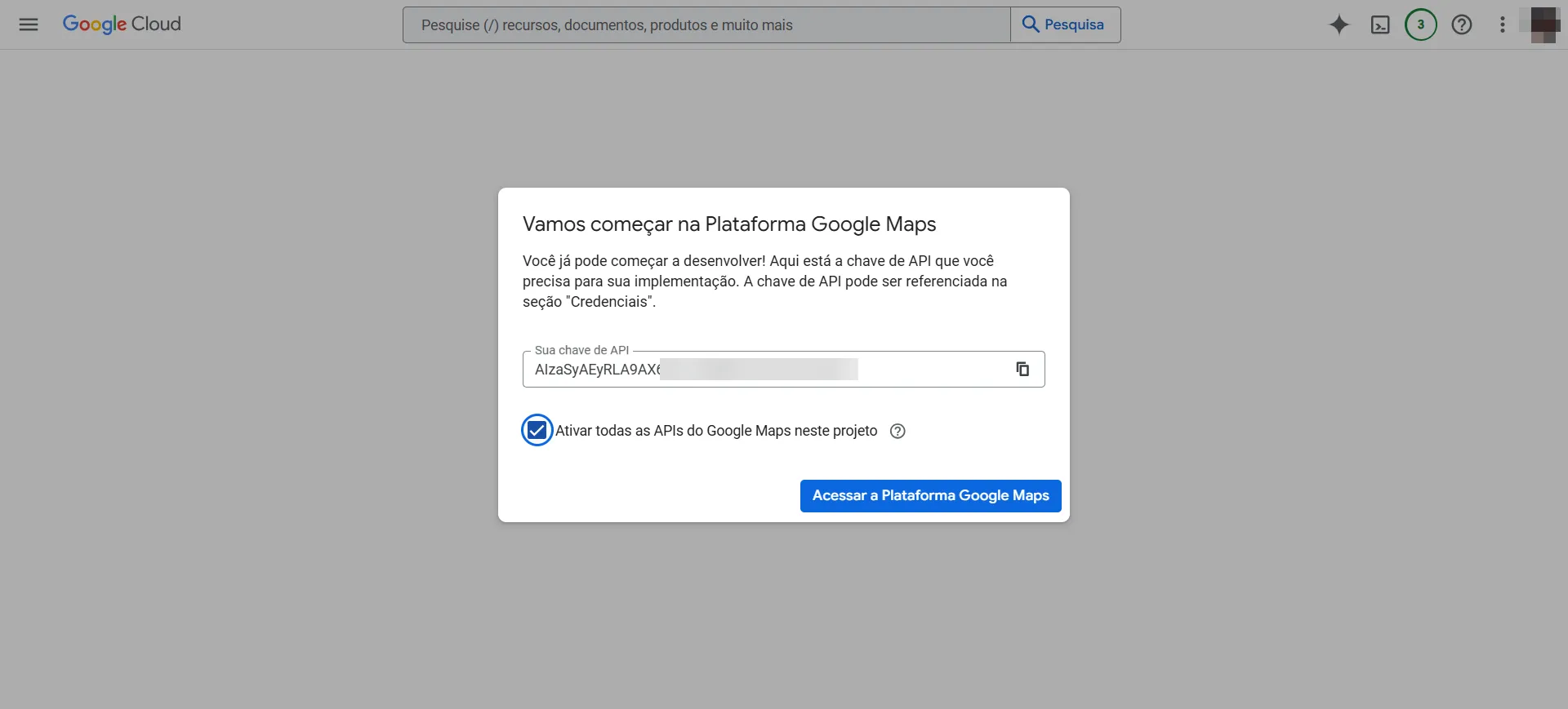 Como criar a chave de mapas do Google para utilizar no Consumer? – Consumer