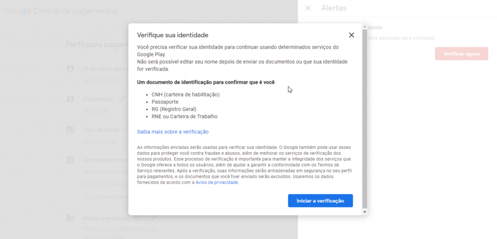 Como enviar os documentos e verificar sua identidade no Google – Consumer